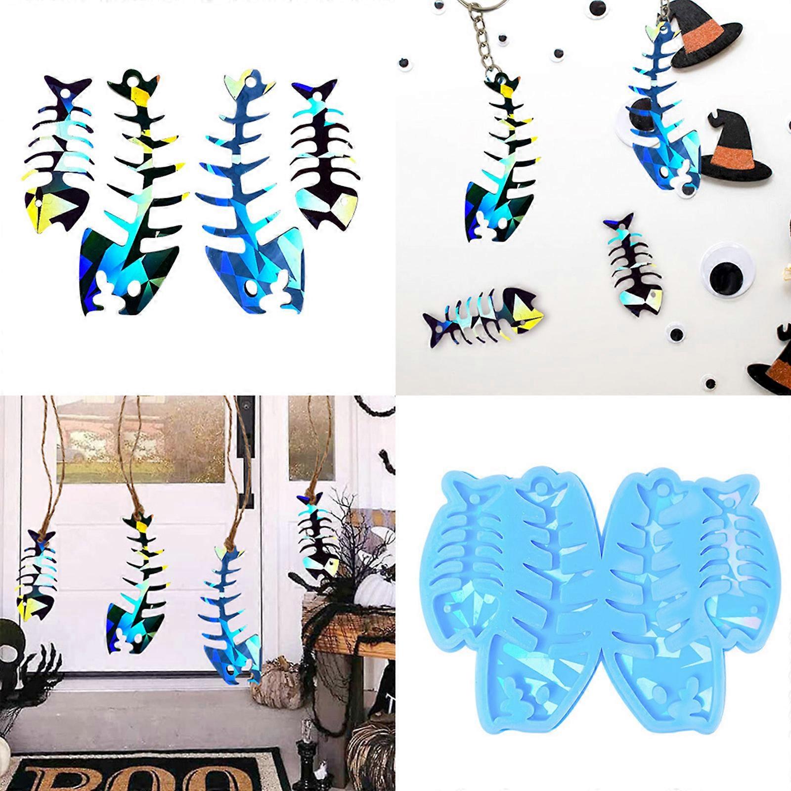 Fishbone Shape Silicone Mold Holographic Resin Mold DIY Halloween ...