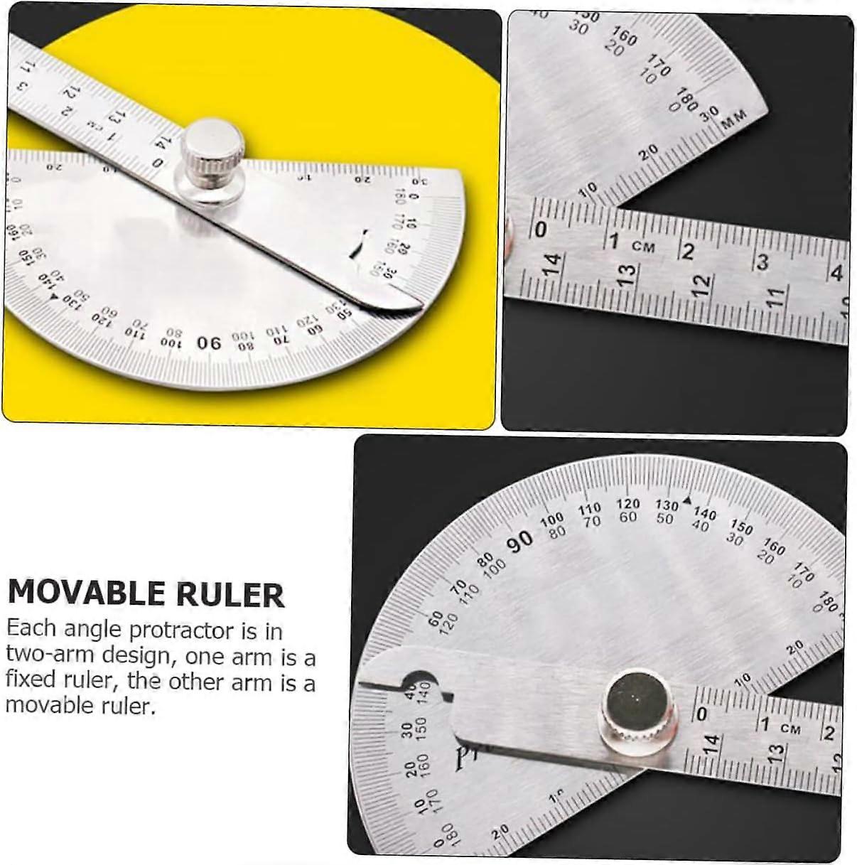 Stainless Steel Protractor Ruler 12-Inch for Student Drawing and ...
