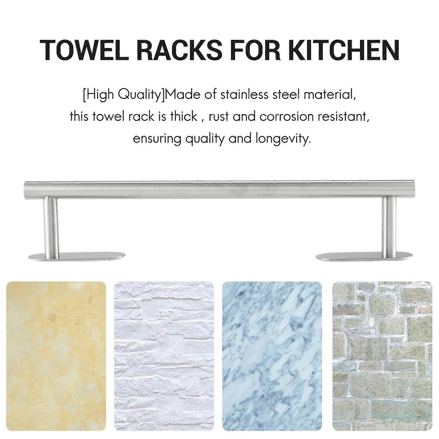 Stainless Steel Towel Rail Self Adhesive Towel Rack for Bathroom ...