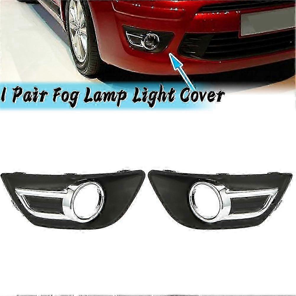 Pair of Front Fog Light Covers for C4 2008-2011, Chrome Bumper Frame ...