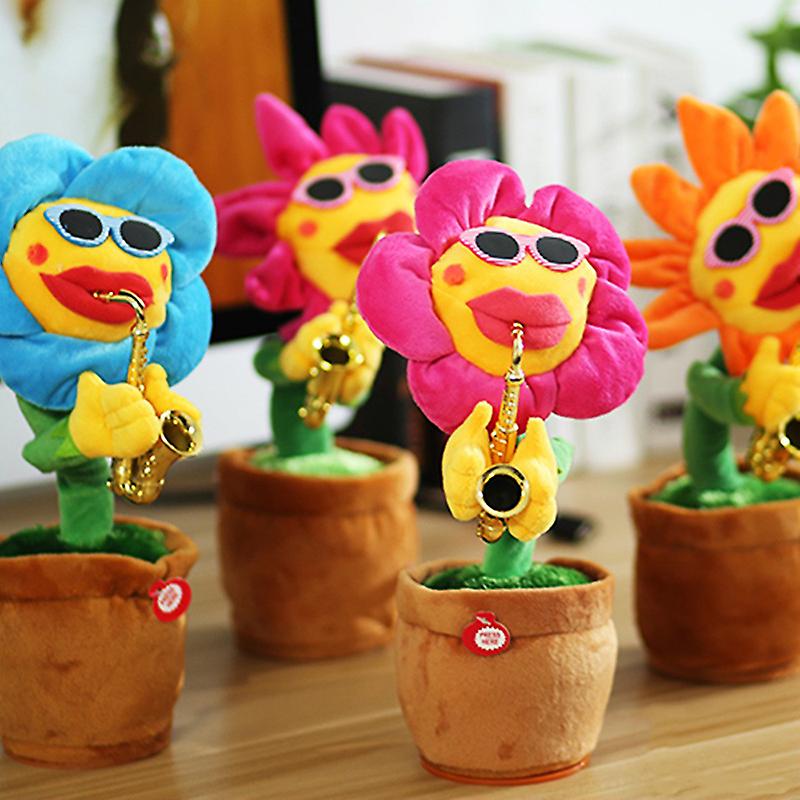Dancing Sunflower with Sax 35cm Electronic Singing Toy 80 Songs ...