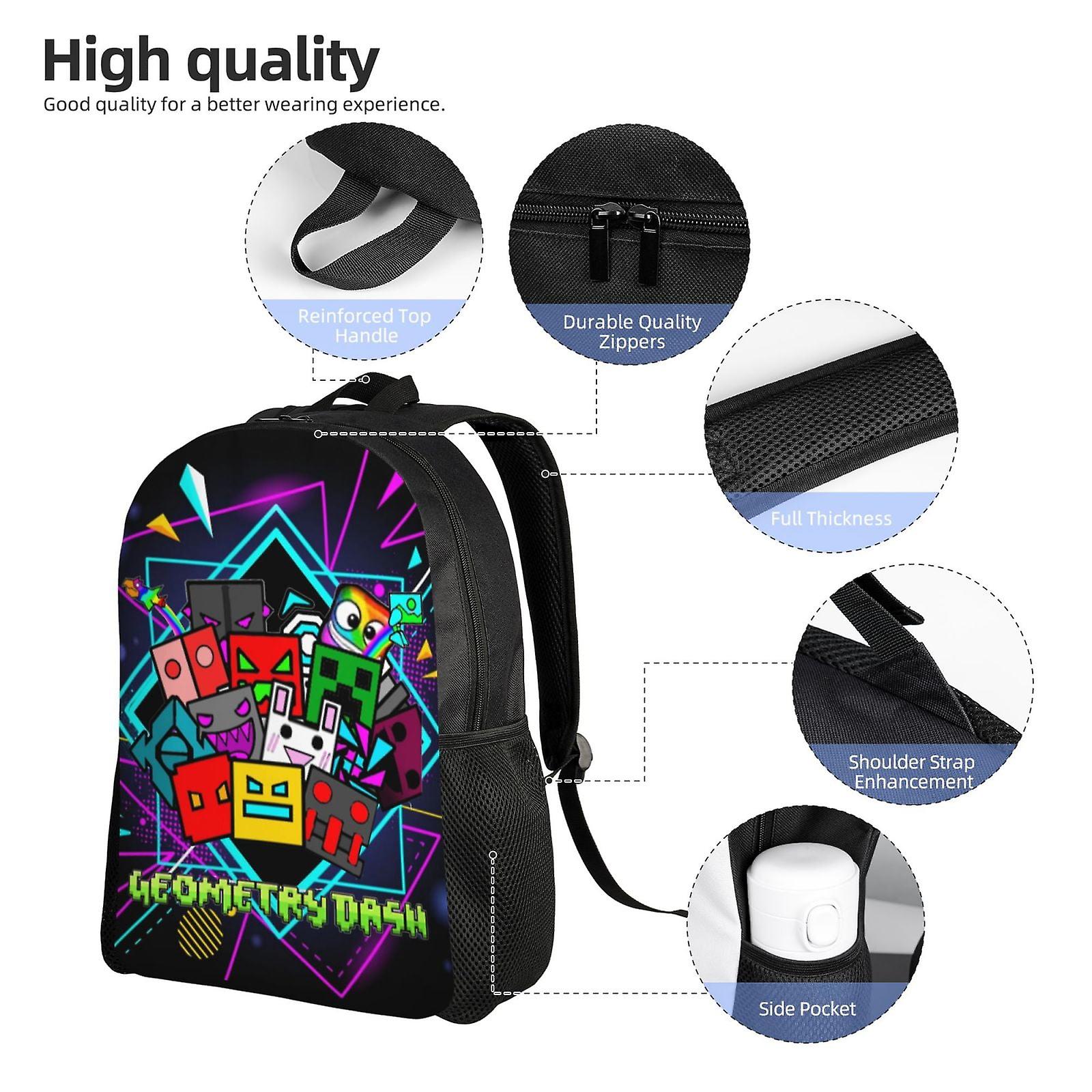 Geometry Dash Backpacks Casual Daypacks Student Book Bag Printing ...