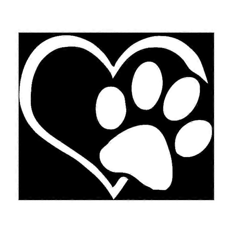 Car sticker, Paws with heart stickers for cars, Sticker with paws and ...