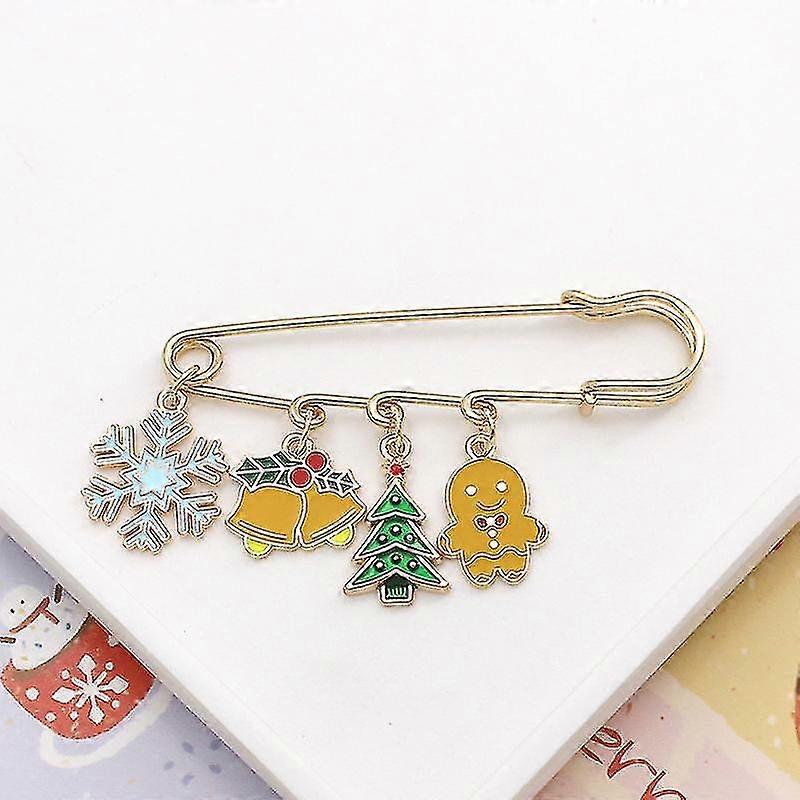 Christmas Pins For Women Girls Xmas Santa Christmas Tree Stocking ...