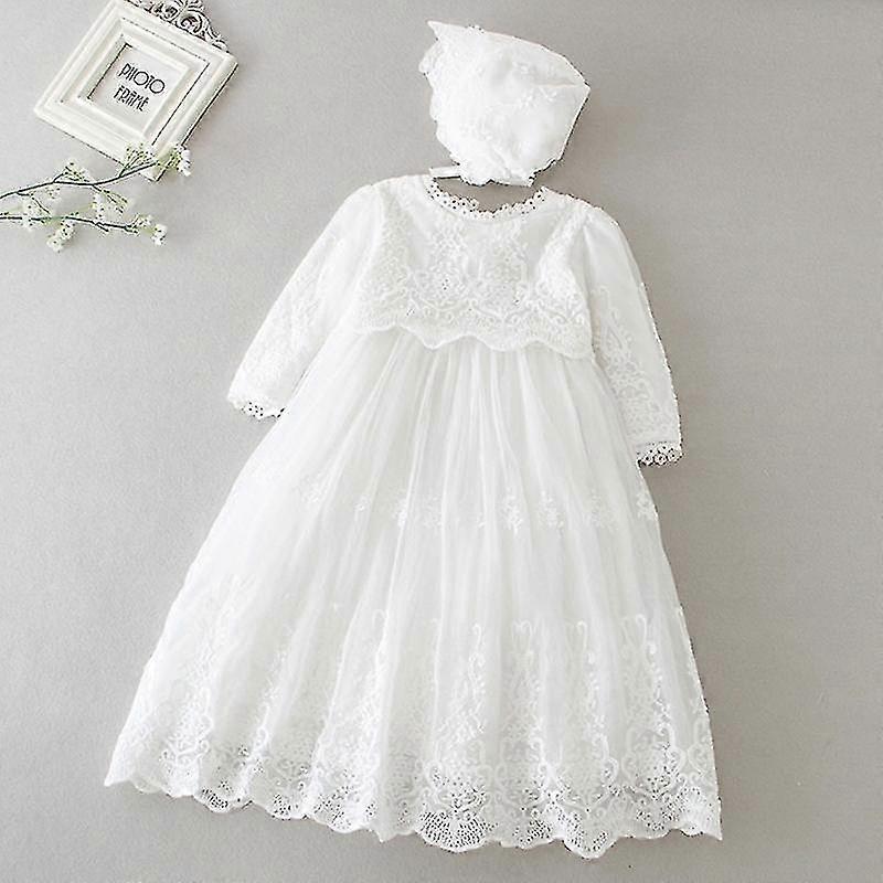 Baby Girls Baptism Dress Formal Christening Gown Dress Princess Girl ...