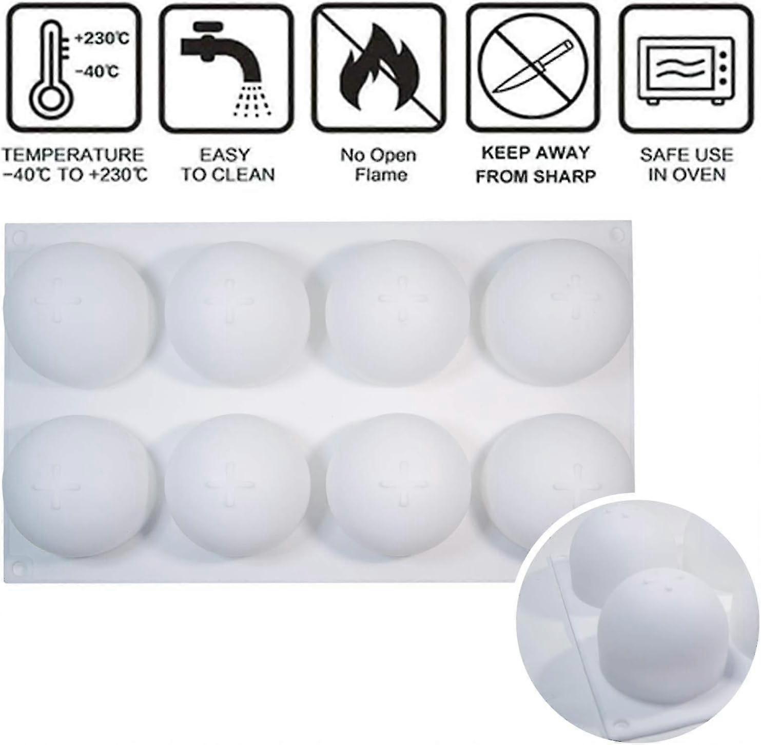 3D Sphere Silicone Molds Spherical Dessert Molds Round Mousse Cake Mold ...