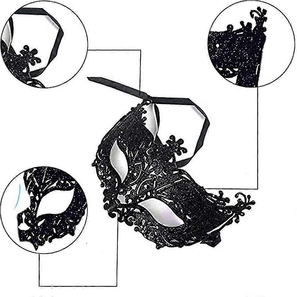 Masquerade Maskblack Filigree And Silver Filigree Party Fancy Christmas ...