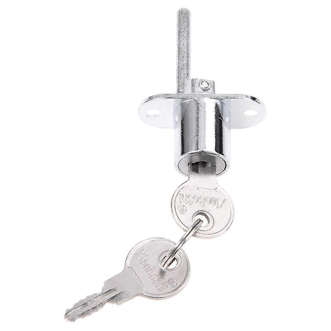 19mm Cylinder Head Diameter Silver Tone Metal Drawer Plunger Lock with ...