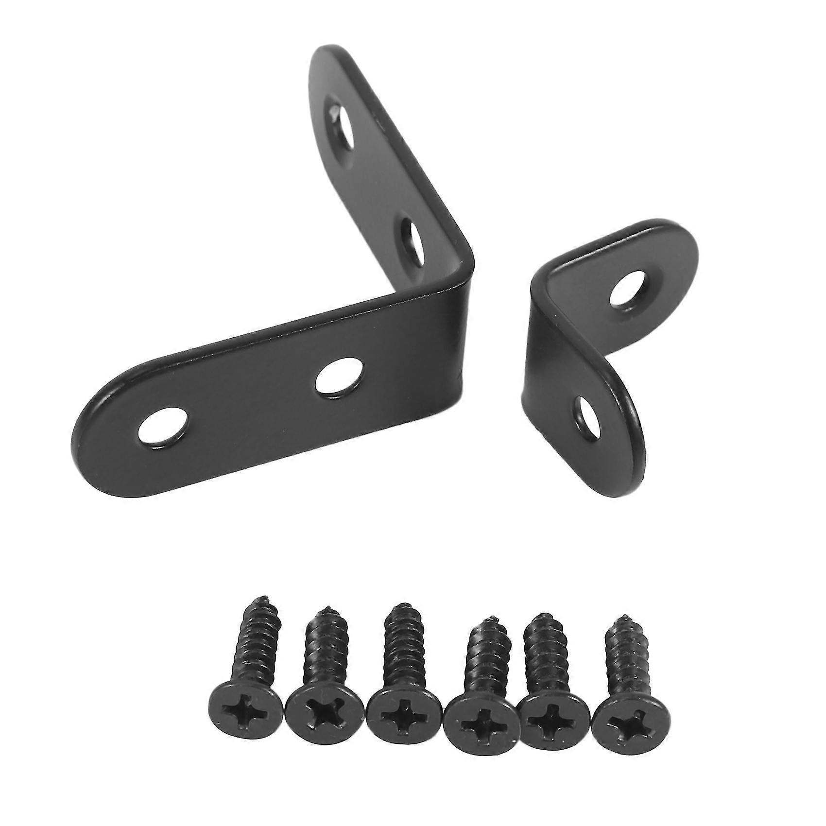 20 Pcs Black L Brackets 90 Degree Angle Stainless Steel Joint Bracket ...