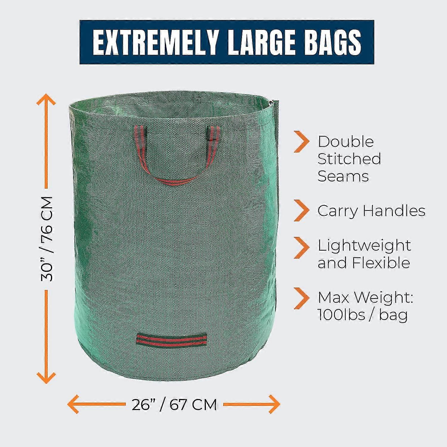 Garden Waste Bags Heavy Duty 3-pack, Garden Bag 272 L - Reusable Garden ...
