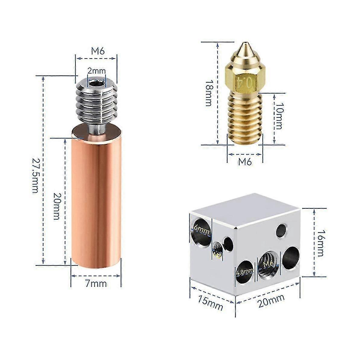 För Elegoo Neptune 4 4Pro Full Hotend Värmestång Termistor POM Hjul ...
