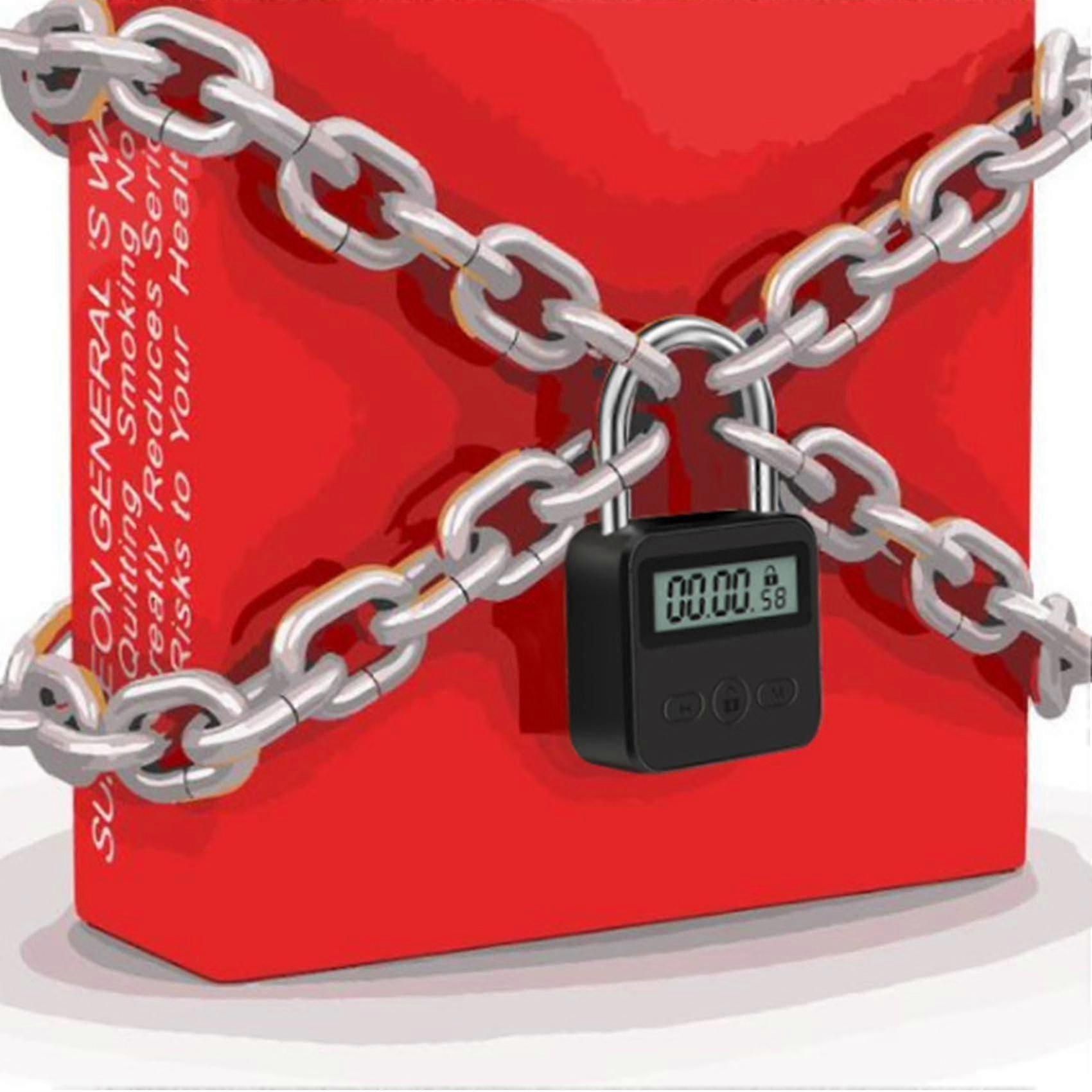 Metal Timer Lock Lcd Time 99 Hours Max Timing Usb Timer Padlock,black ...