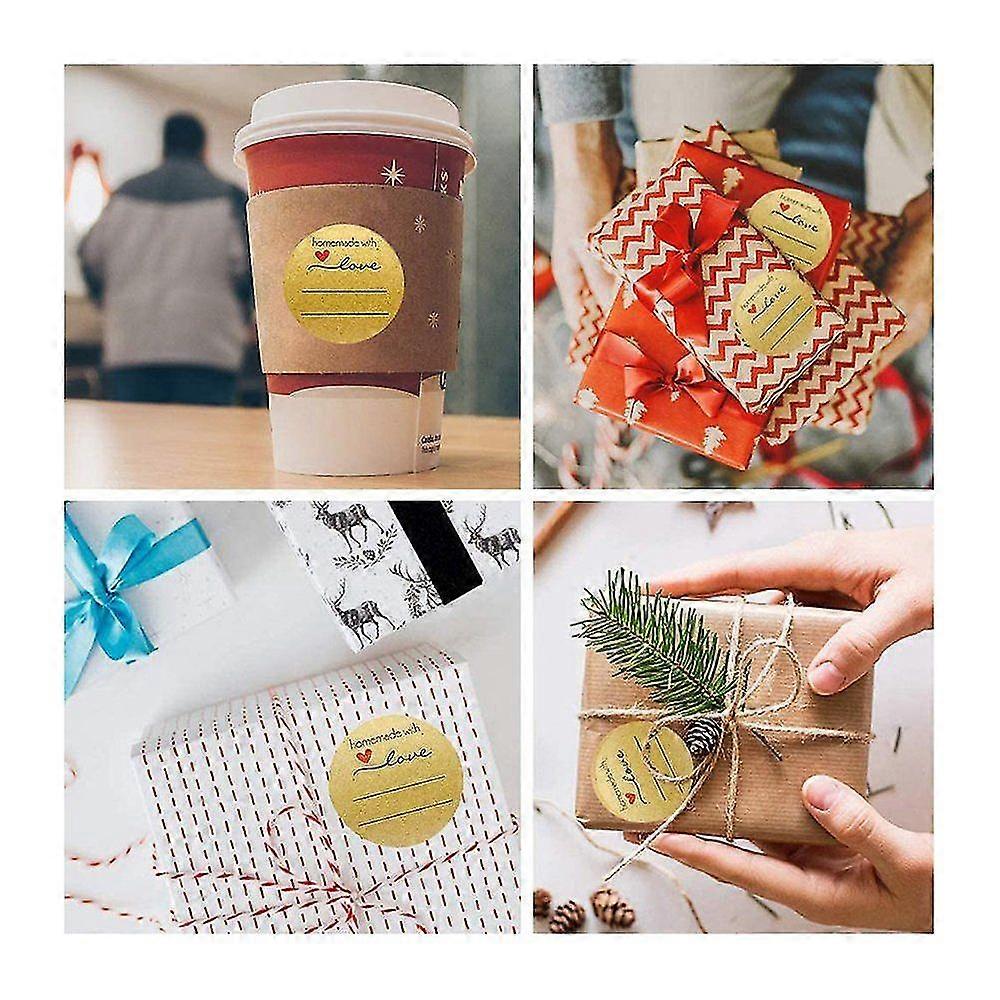 Pack Of 500 Kraft Paper Stickers 5cm Sticker Labels Round Self Adhesive ...