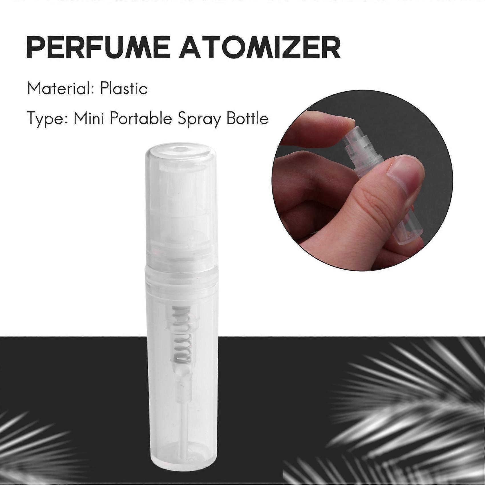50 x 2ml Plastic Travel Spray Bottle Empty Transparent Perfume Atomizer ...