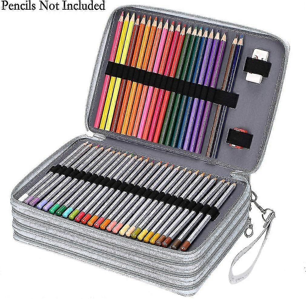 200 Slot Color Pencil Case, Luxury Pu Leather Pencil Case Holder With ...