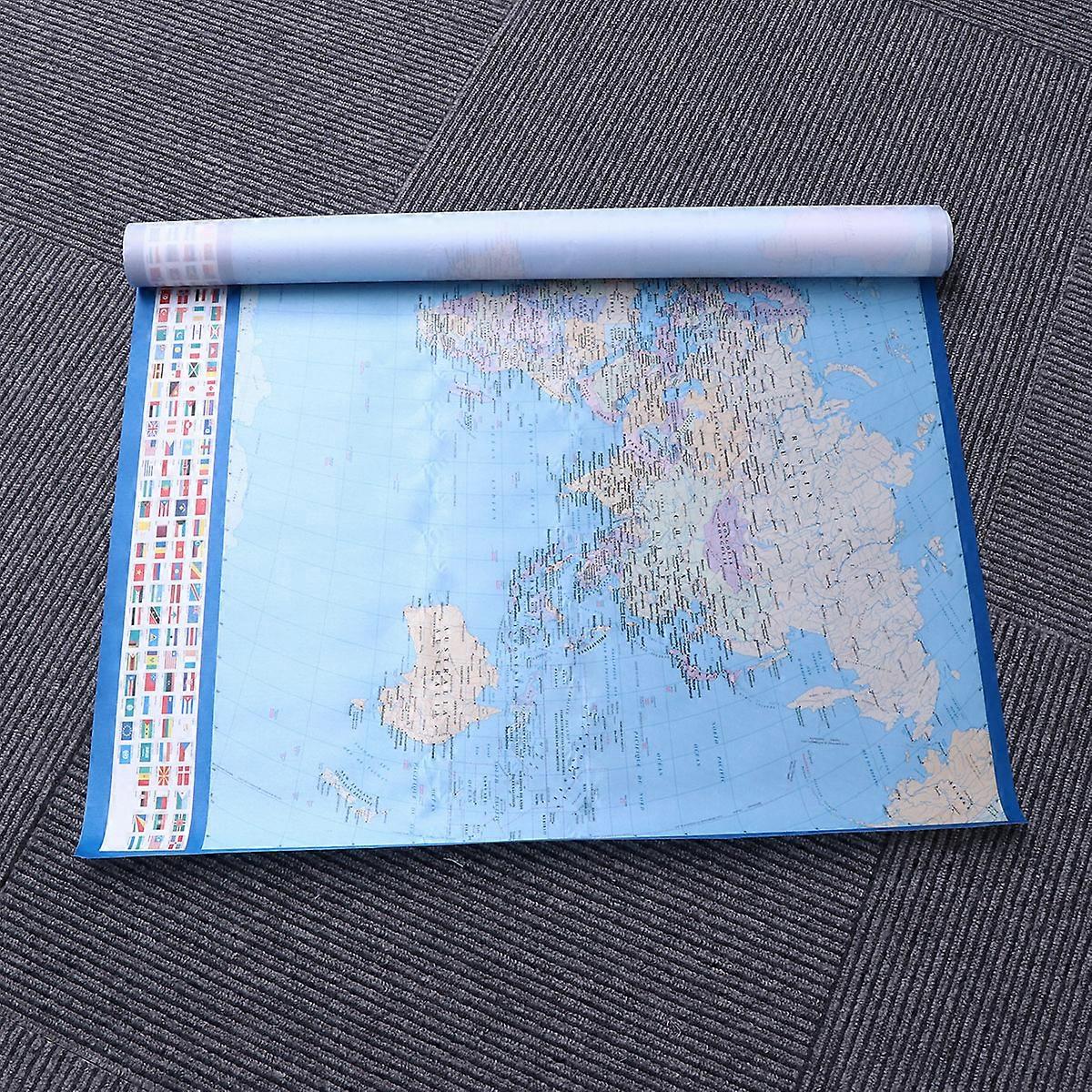 Mapa do Mundo Poster Mapa Decorativo Mural Clear High-Gloss Poster Silk ...