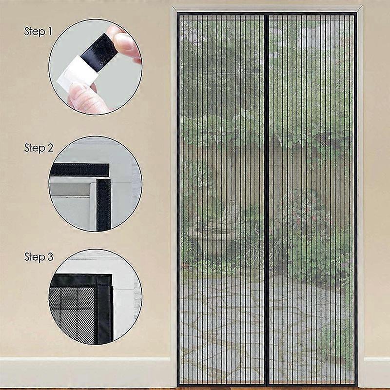 120*210cm Mosquito Net Magnetic Door Fly Curtain Automatic Closing for ...