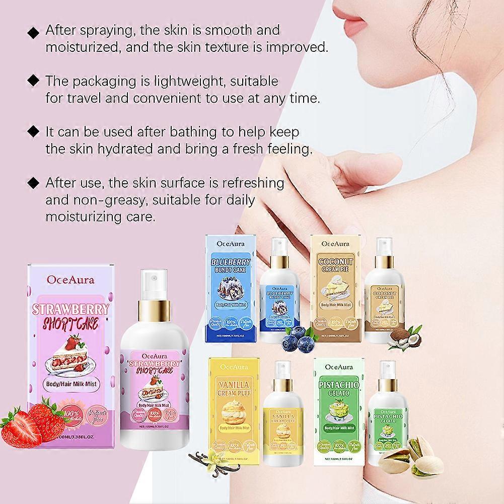 Vanilla Cream Puff Body Hair Milk Mist Easy Using Hair Body Spray for ...