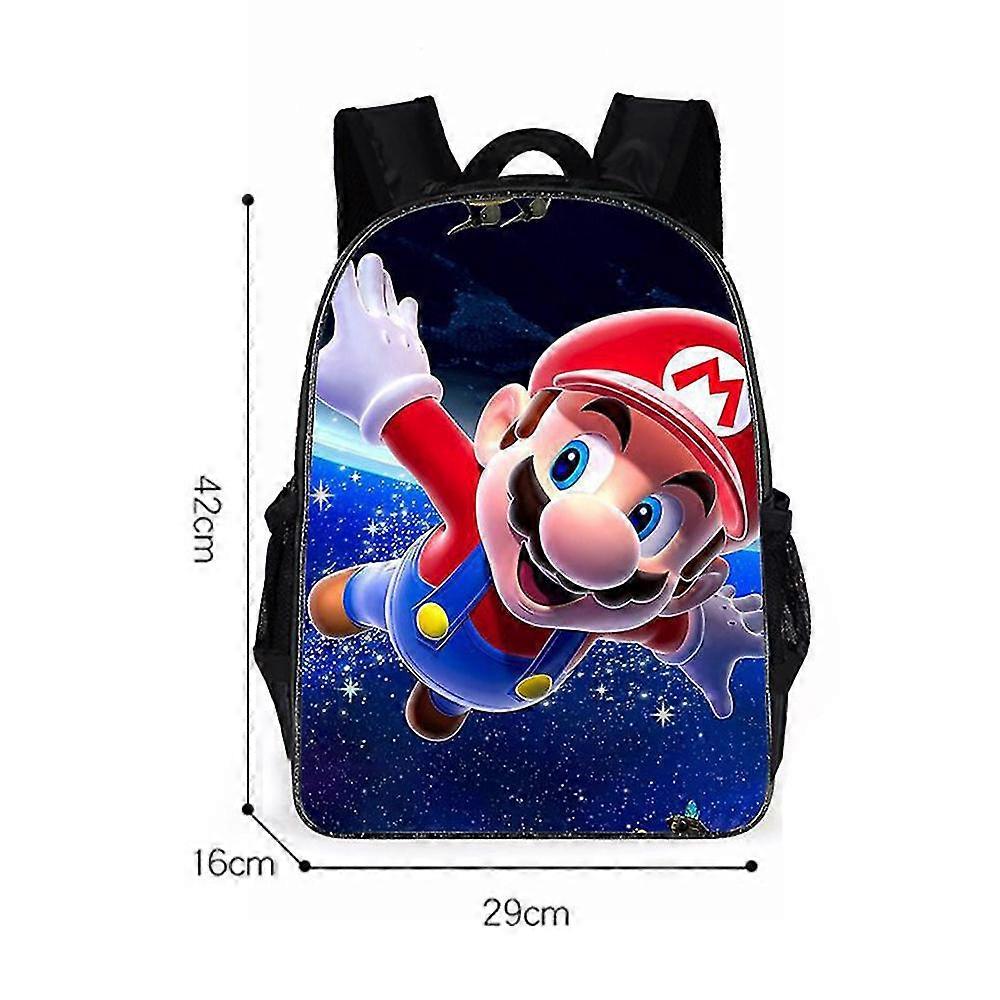Super Mario Backpack Boys Girls Kids Cartoon School Bag Bookbag Travel ...