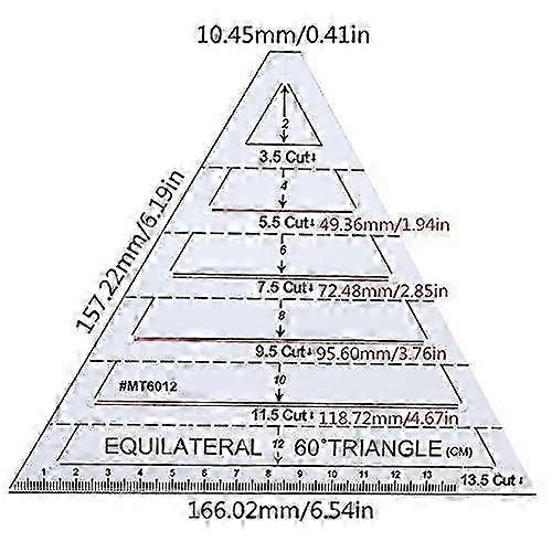 60 Degree Equilateral Triangle Quilting Ruler Transparency Original ...