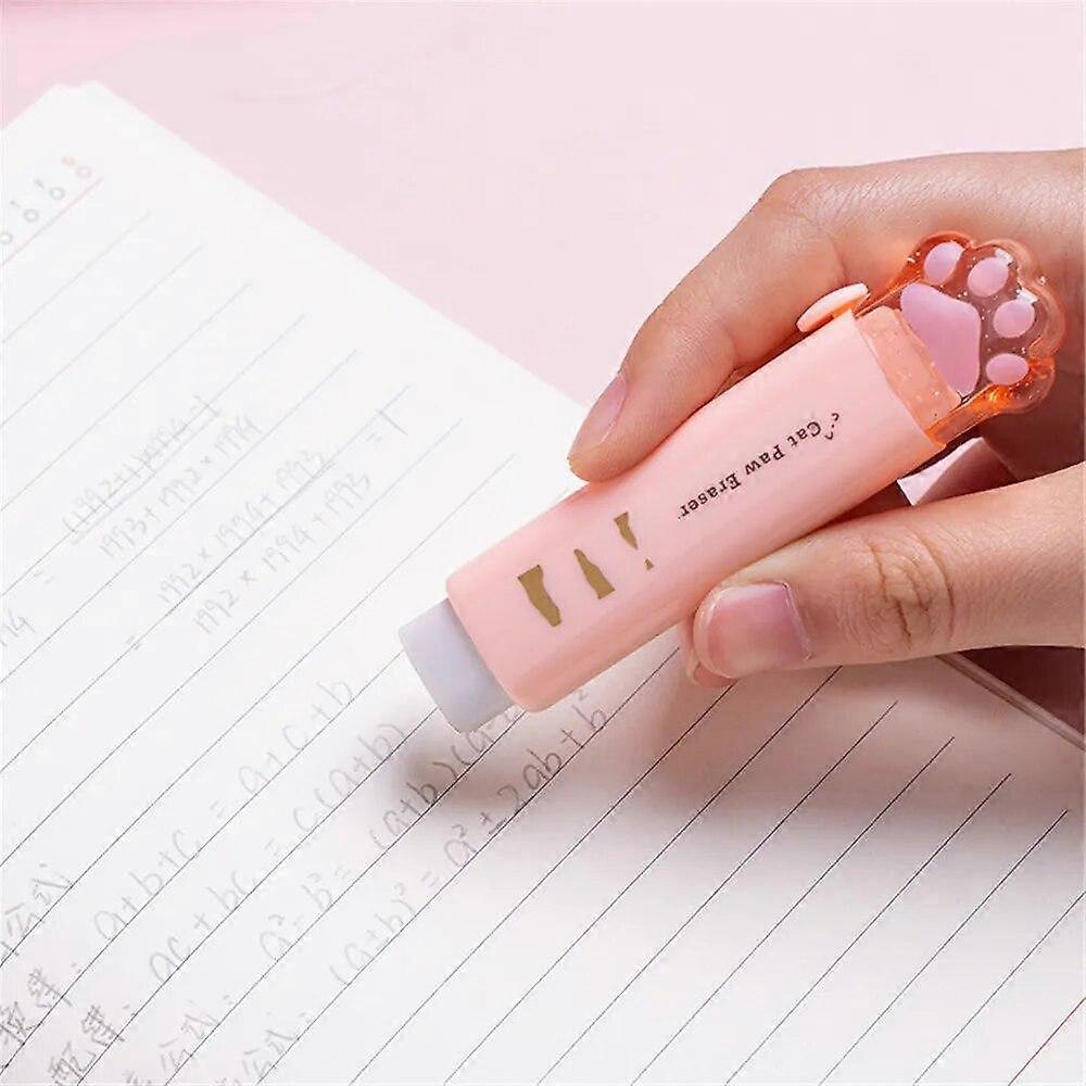 Cute Cat Paw Erasers Kawaii Retractable Push Pull Rubber Erasers Wipe ...