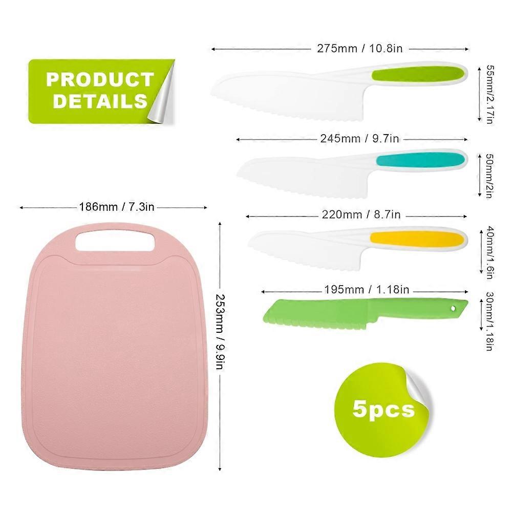 Kid Safe Cutter Set 4 Plastic Children Cooking Cutter and 1 Cutting ...
