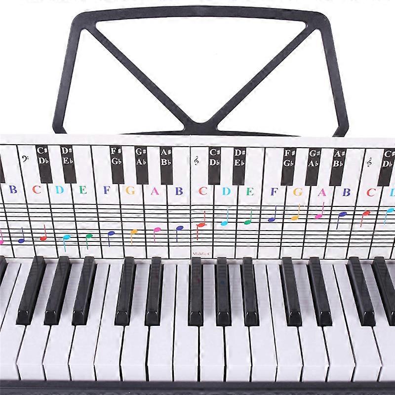61Keys 88 Keys Piano Keyboard Reference Chart Five Line Piano Reference ...