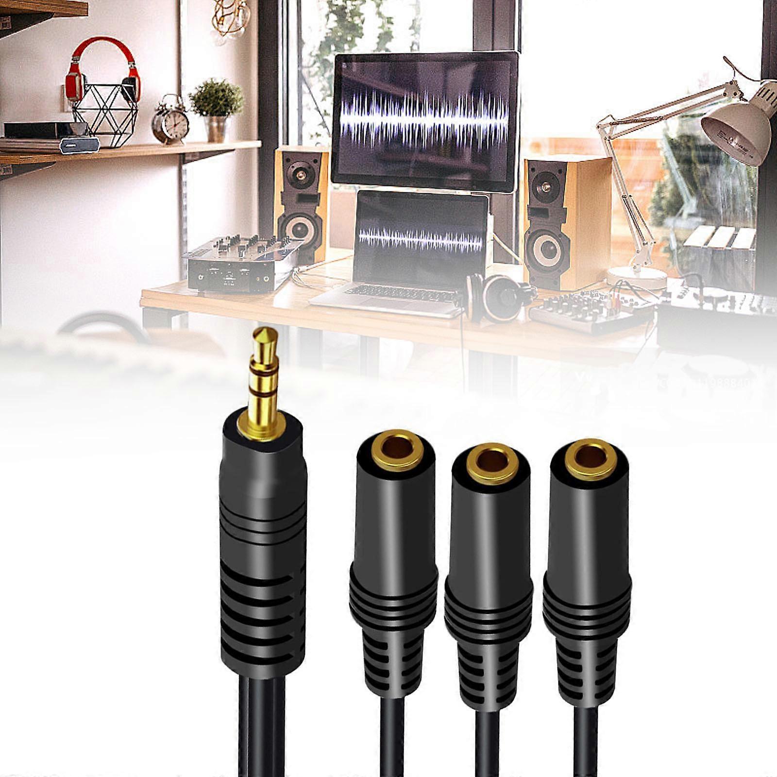 30cm Length 3.5mm Headphones Splitter Cable 3.5 Stereo AUX Cord Line ...