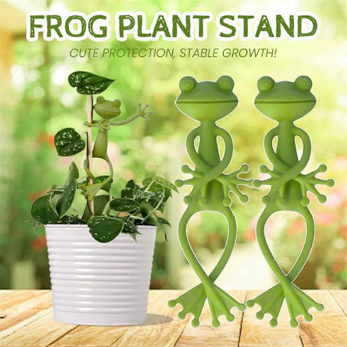 10 Pcs Frog Plant Stand, Green Frog Plant Supports, Plant Frog Holder ...