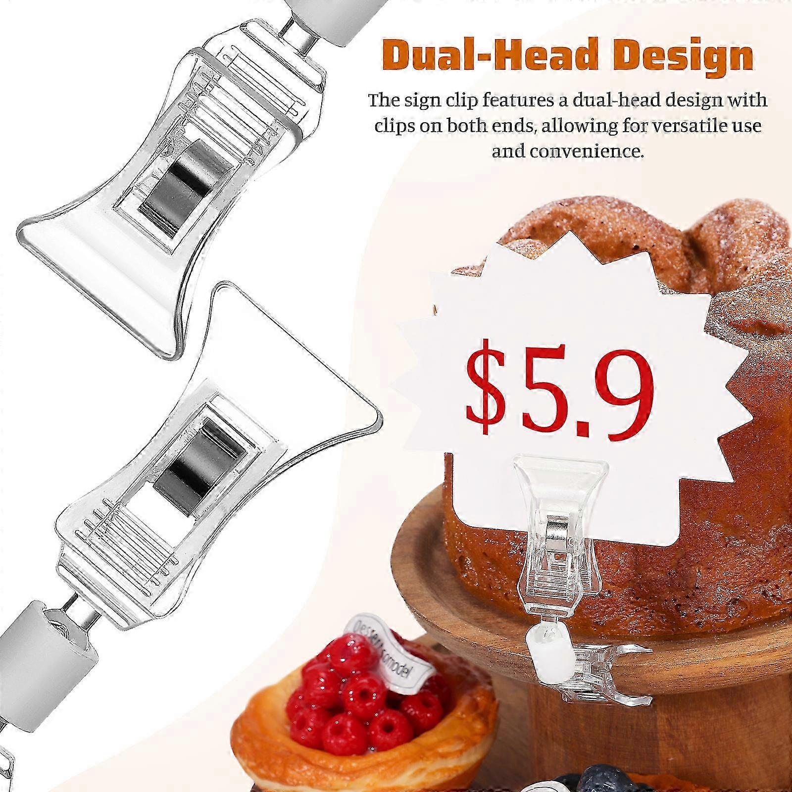 20-Piece Double-Sided Merchandise Display Clips with Price Tag Holders ...