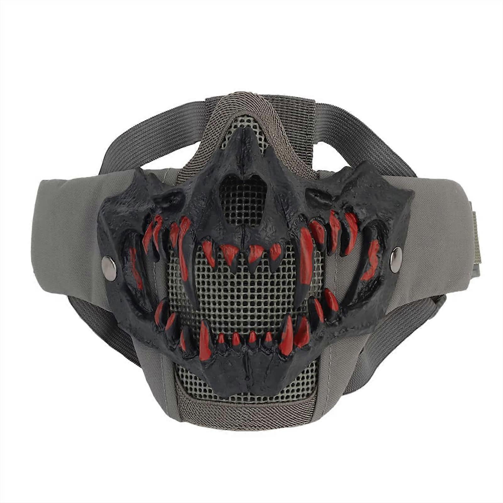 Airsoft Mesh Mask Half Face Skull Mask Tactical Face Mask Military ...