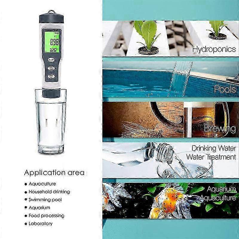 3 in 1 Digital Water Tester Meter for PH, TDS and Temperature, Swimming ...