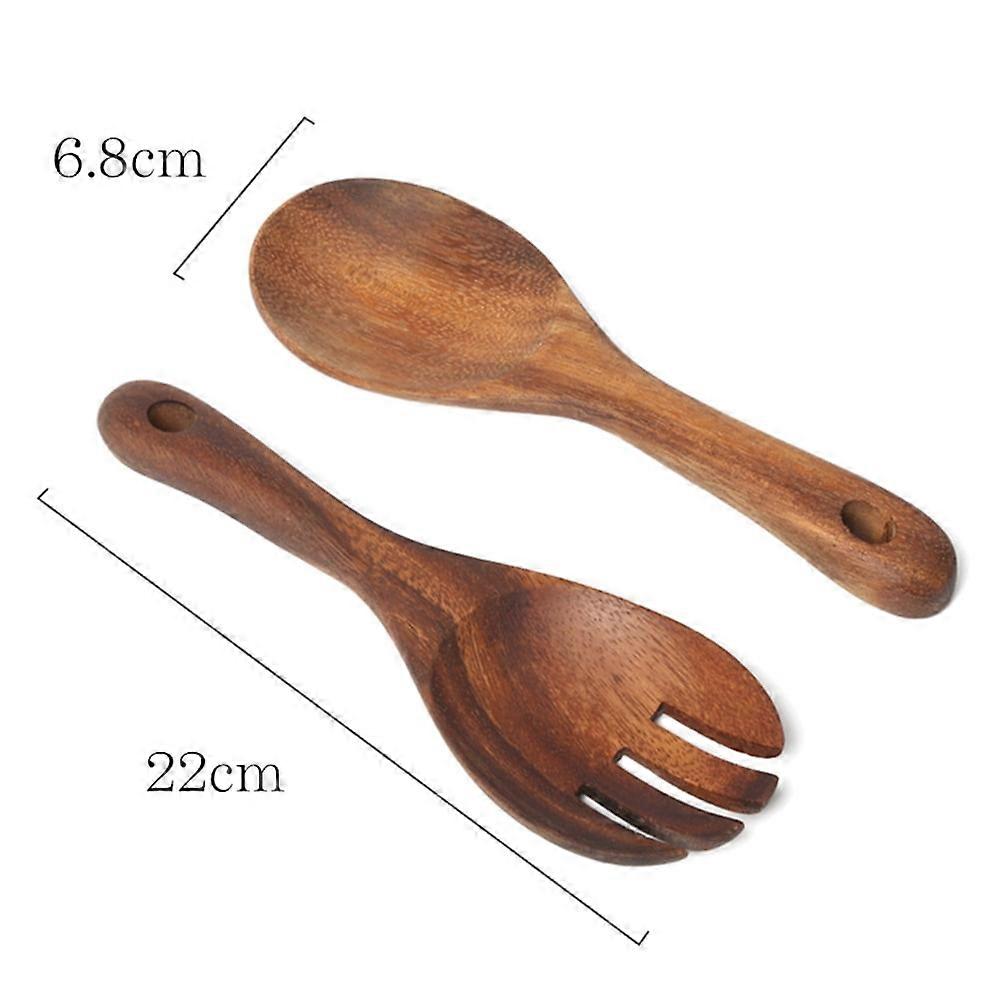 No Paint Salad Spoon Tableware Rice Cooker Wooden Utensils for Eating ...