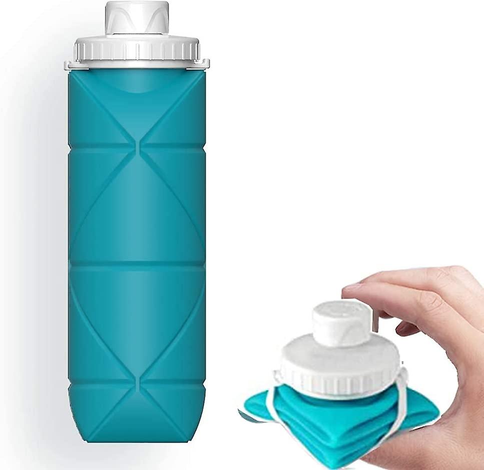 Collapsible Water Bottle Leakproof Valve 600Ml Reuseable Bpa Free Silicone Foldable Water ...
