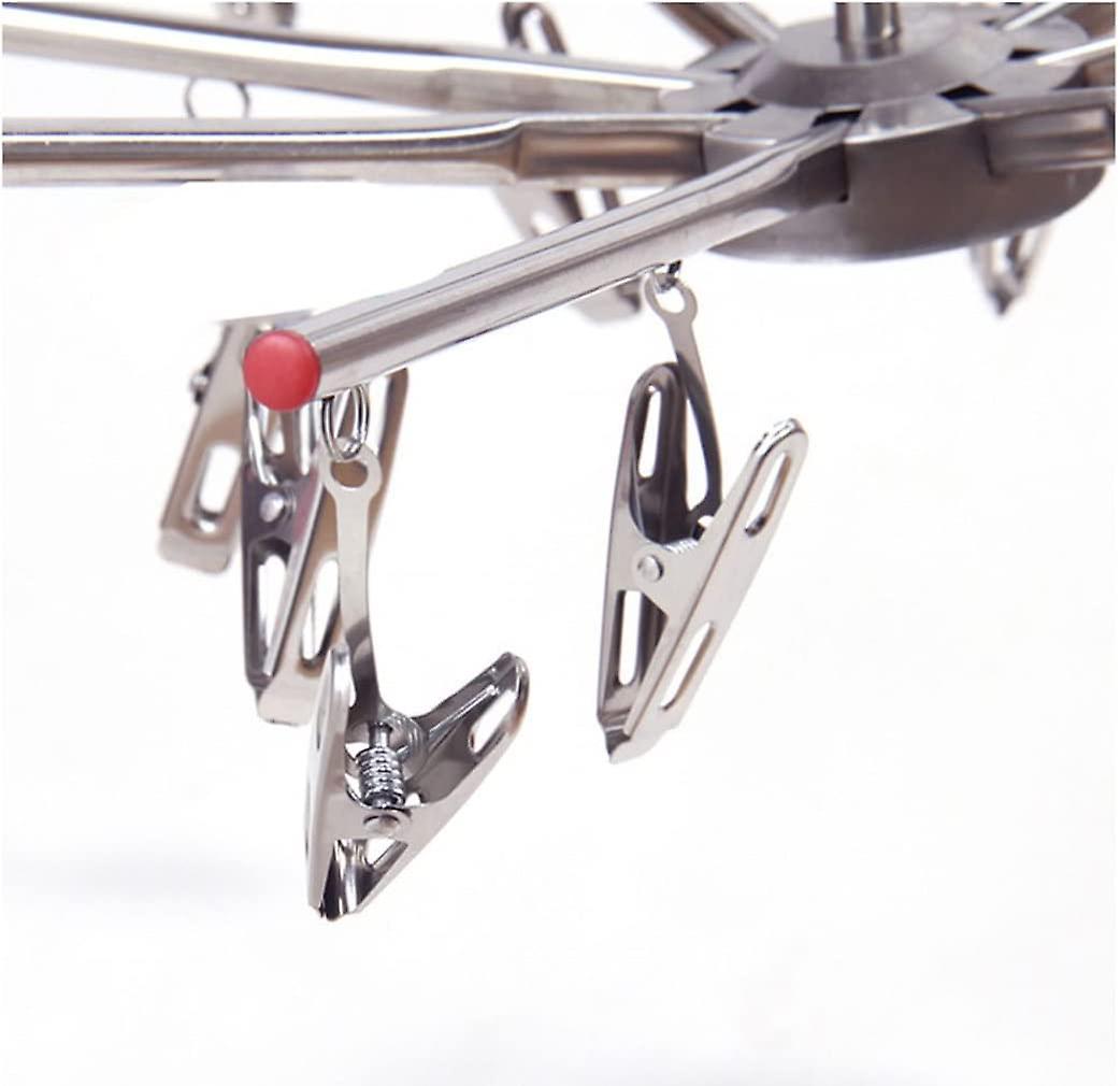 Stainless Steel Hanging Drying Rack Laundry Drip Hanger With 16 Clips ...