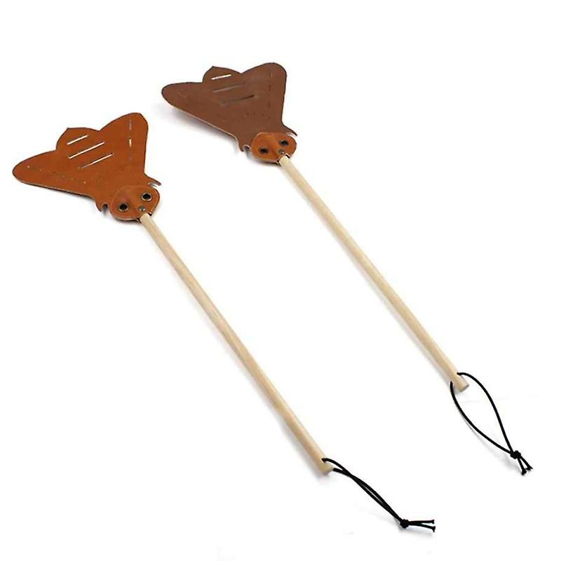 Leather Fly Swatter, Leather Mosquito Slap Fly Swatter with Wooden ...