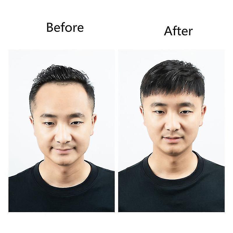 Men's Toupee Human Short Hairpiece Natural V Style Forehead Hairline ...