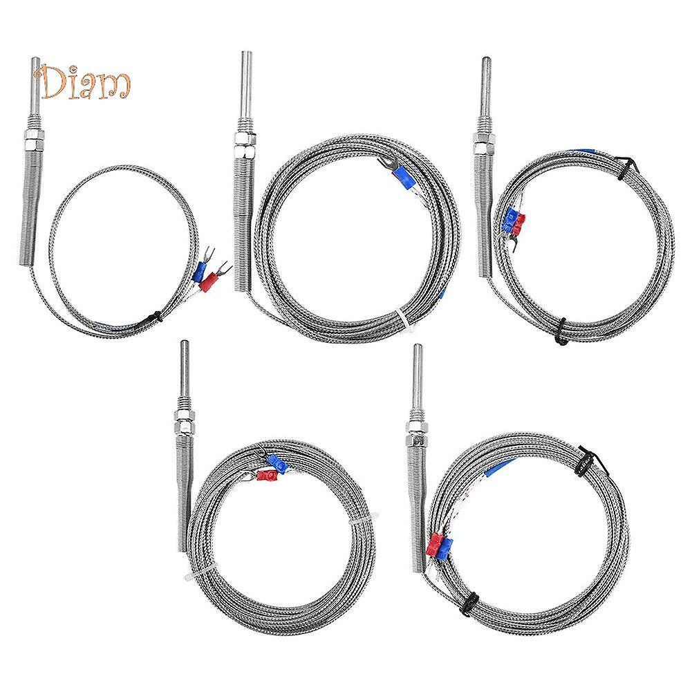 DIAM 1/2/3/4/5m 30mm Probe M8 Thread K Type Thermocouple Temperature ...