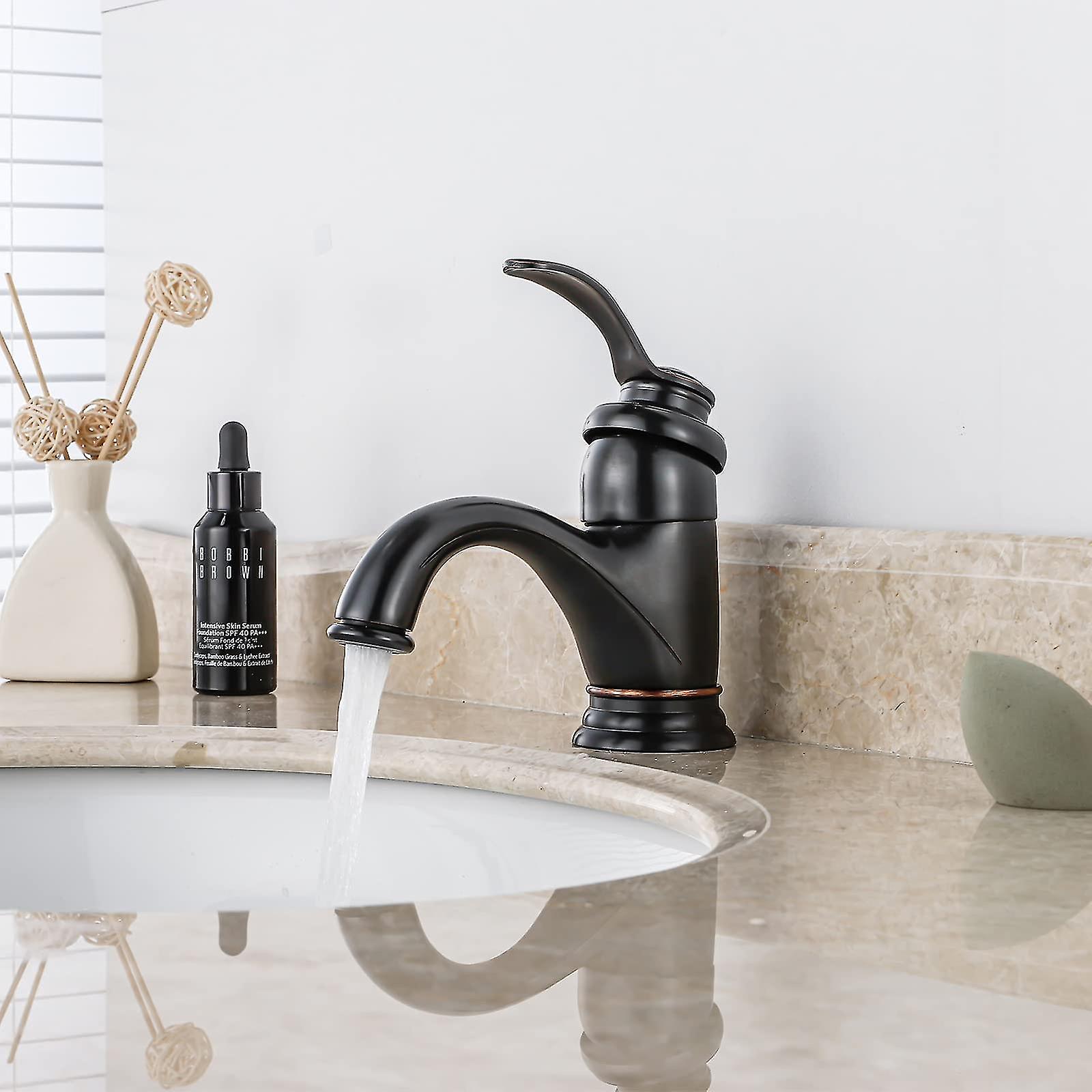 Bathroom Tap Black Retro Wash Basin Mixer Tap Antique Nostalgia ...
