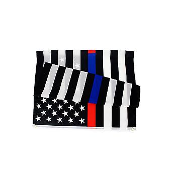 3x5fts 90x150cm Thin Red And Blue Line Dual American Flag For Police ...