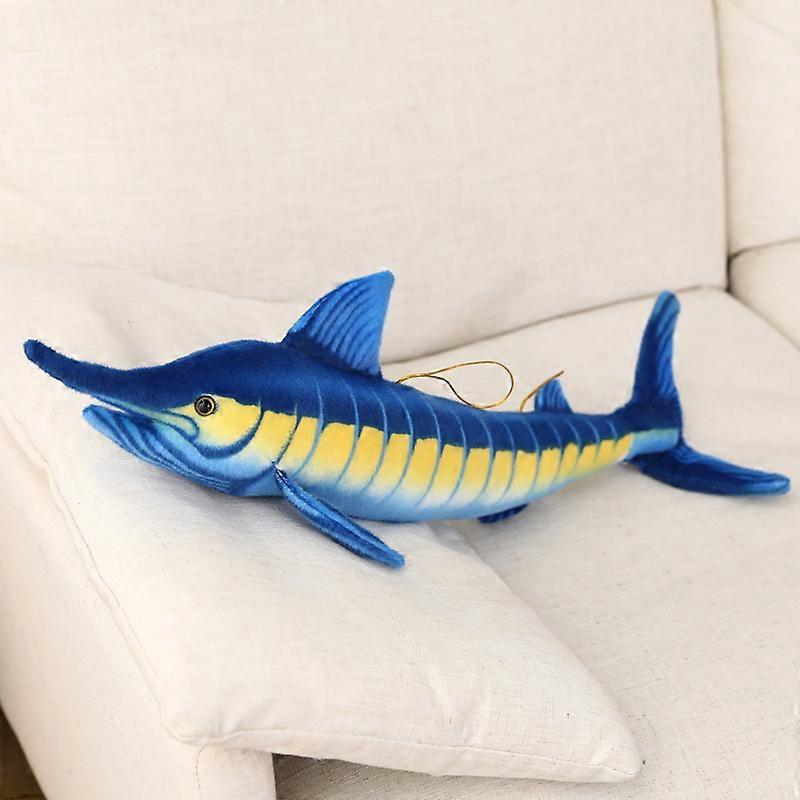 60/100/140cm Simulation Blue Marlin Plush Toy Lifelike Fish Organism ...