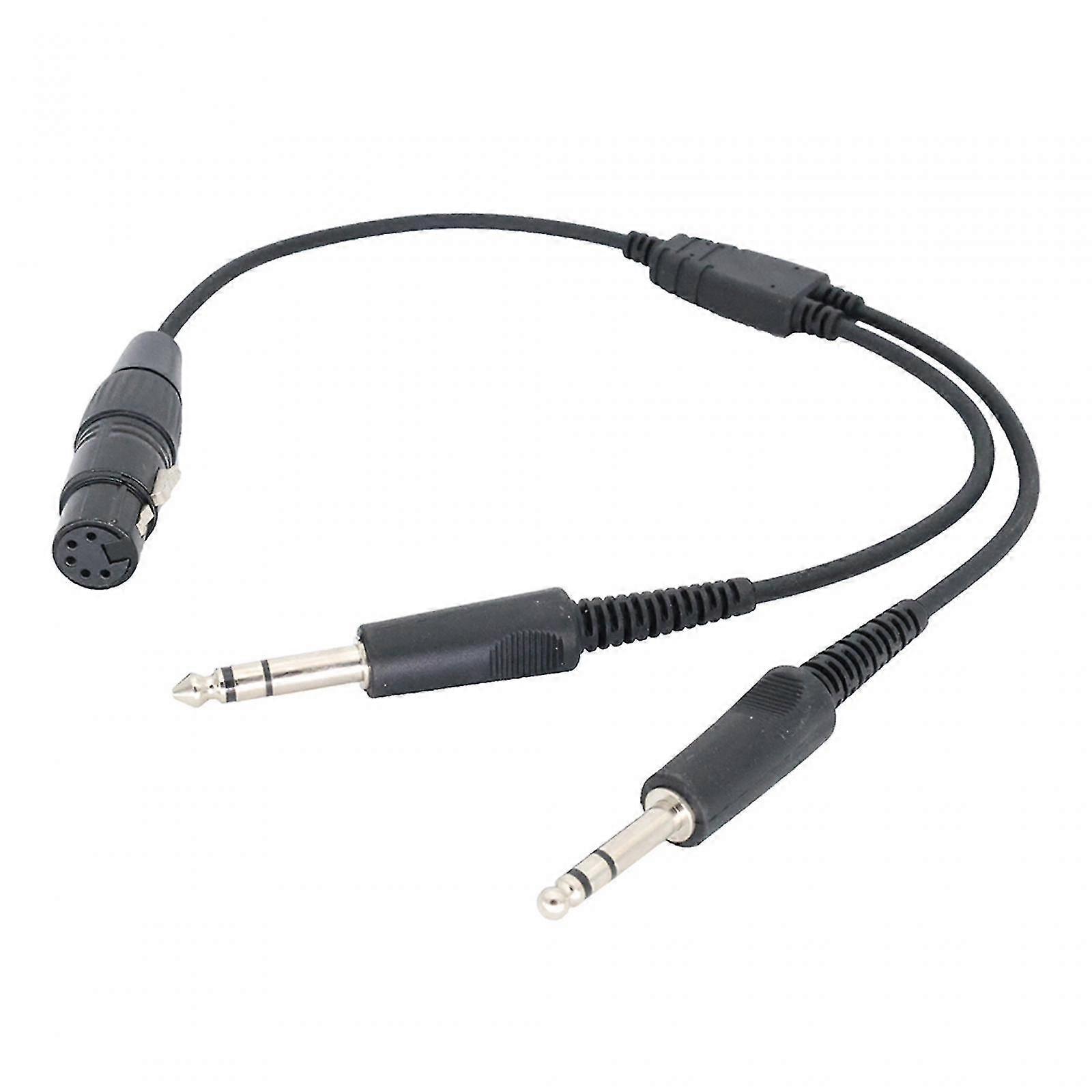5 Pin Headset Adapter Cable Aviation Headphone Cable For Xlr To Ga Dual ...