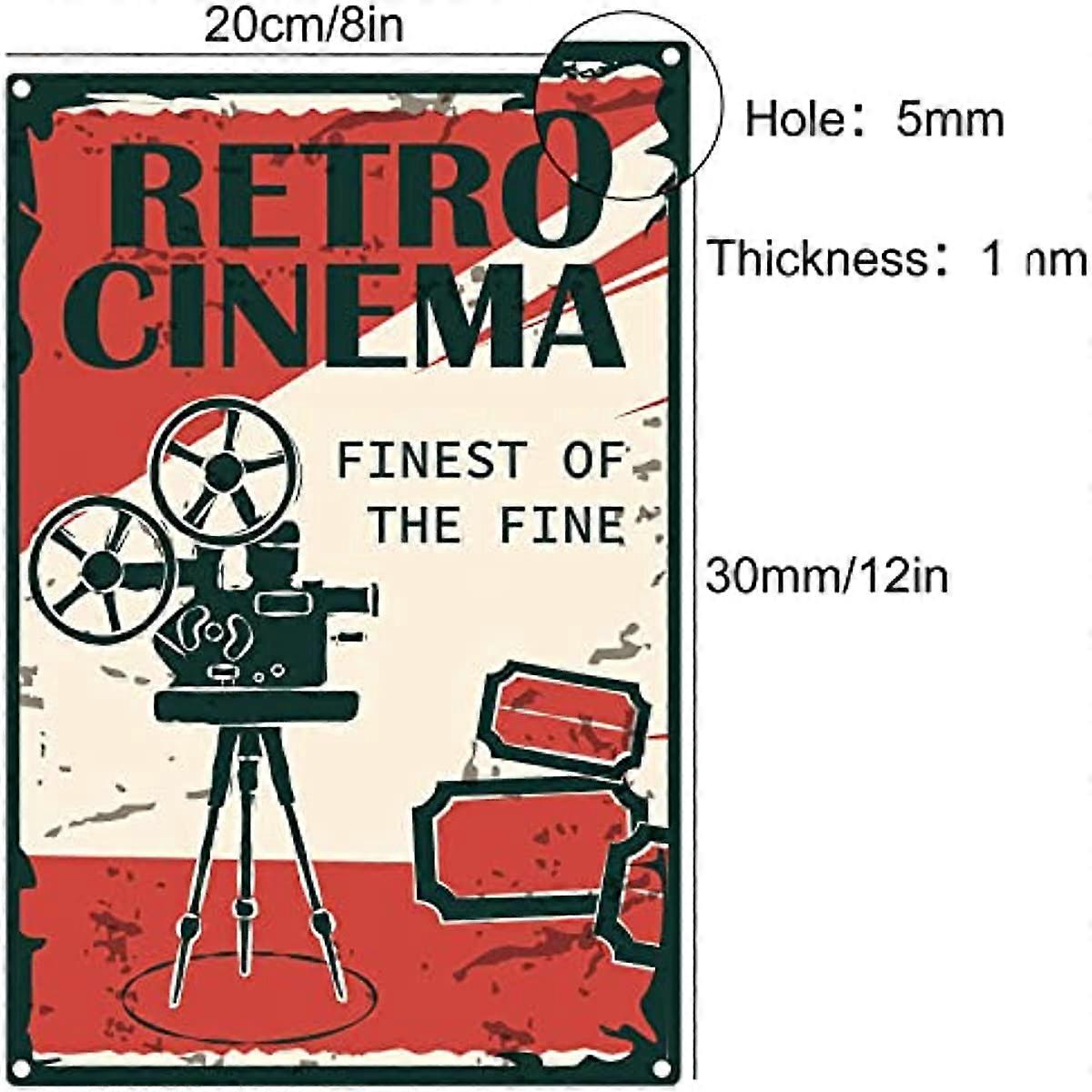 2pcs Retro Showing Cinema Sign Funny Tin Signs Vintage Wall Art Decor ...