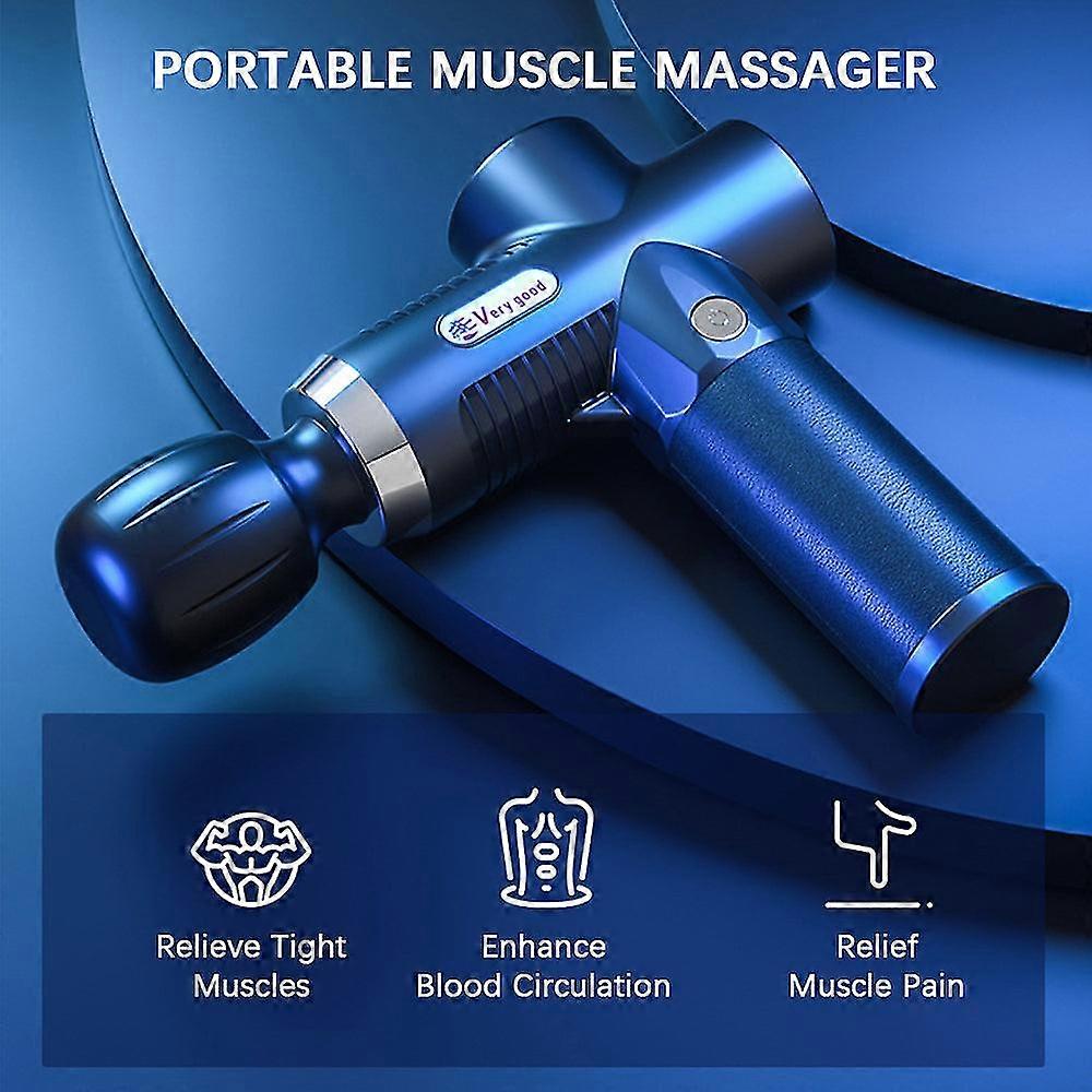 Portable muscle massage gun silicone massage head built-in rechargeable ...