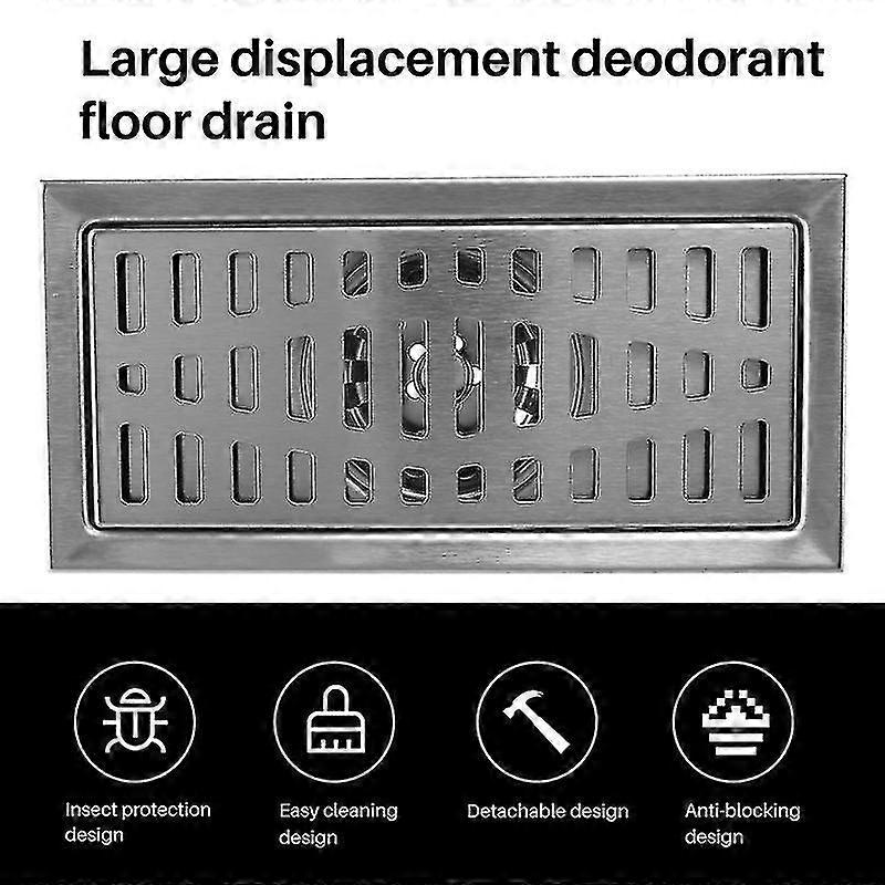 Large-traffic Stainless Steel Bathroom Shower Square Floor Waste Grate ...