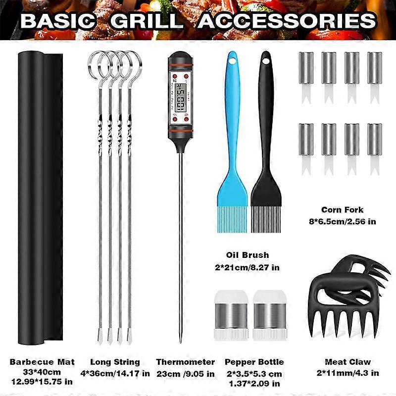 BBQ Utensils 25 Piece Set Stainless Steel Oxford Bag BBQ Tool Set ...