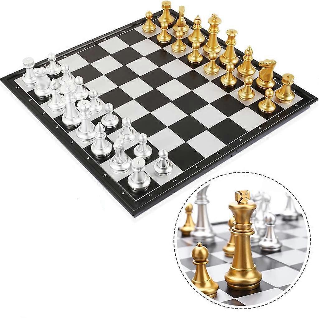 Chess Checkers Deluxe 2-In-1 Magnetic Foldable Chess with 36 x 36 cm ...