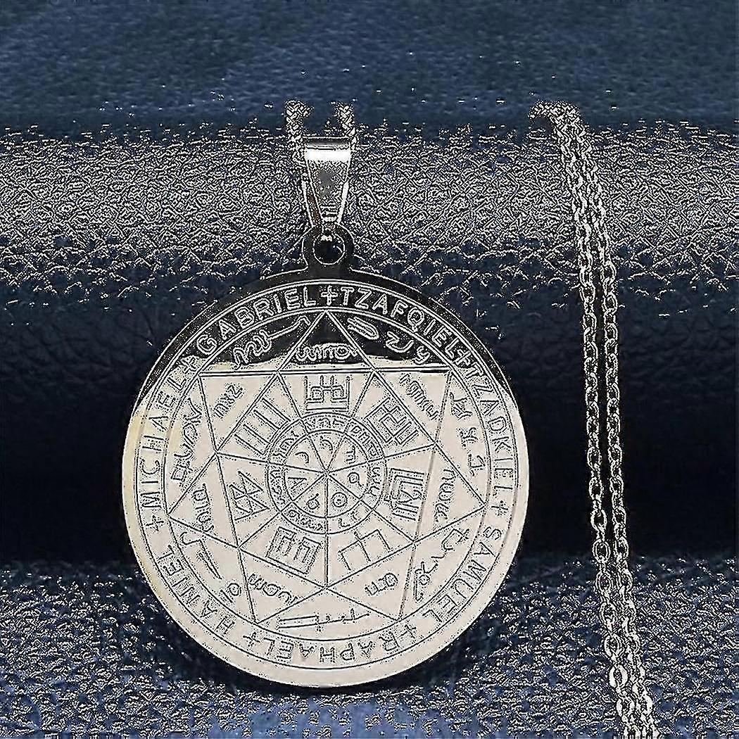 Seven Archangels Amulet Stainless Steel Necklaces Men Seal Of Solomon ...