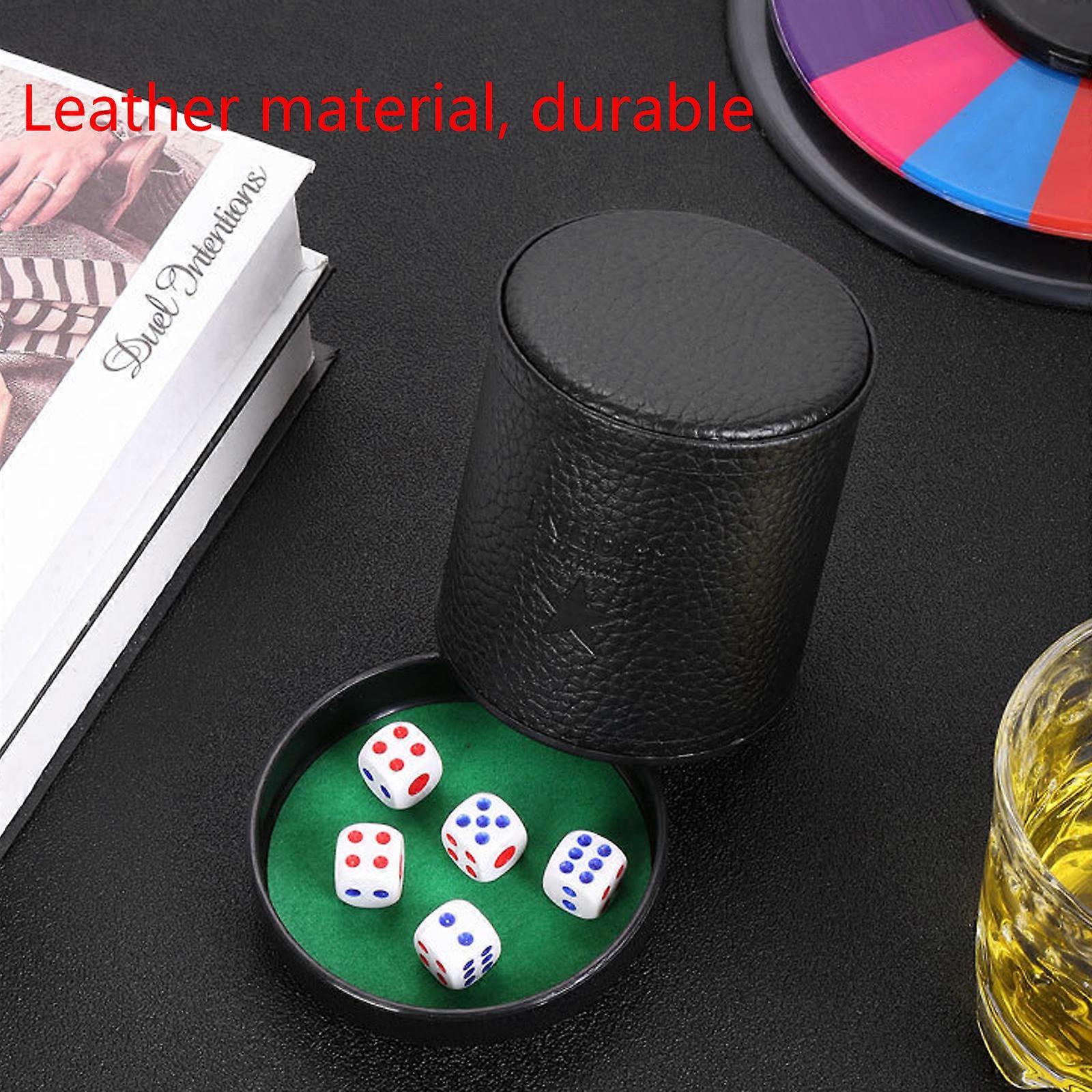 Leather Dice Cup with Lid for Liars Dice Farkle Yahtzee Board Games ...