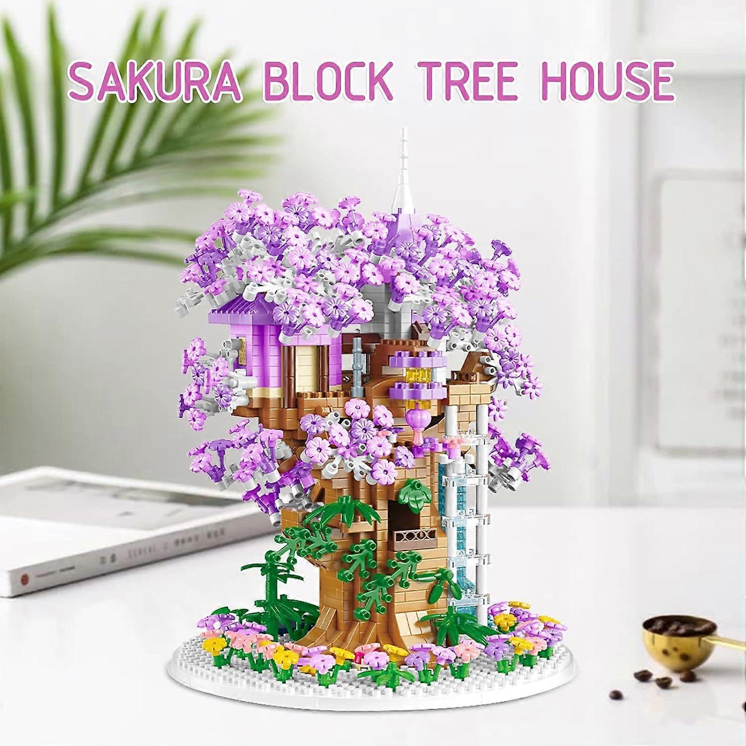 Cherry Blossom Tree House Building Kit with Light,Sakura Tree House ...